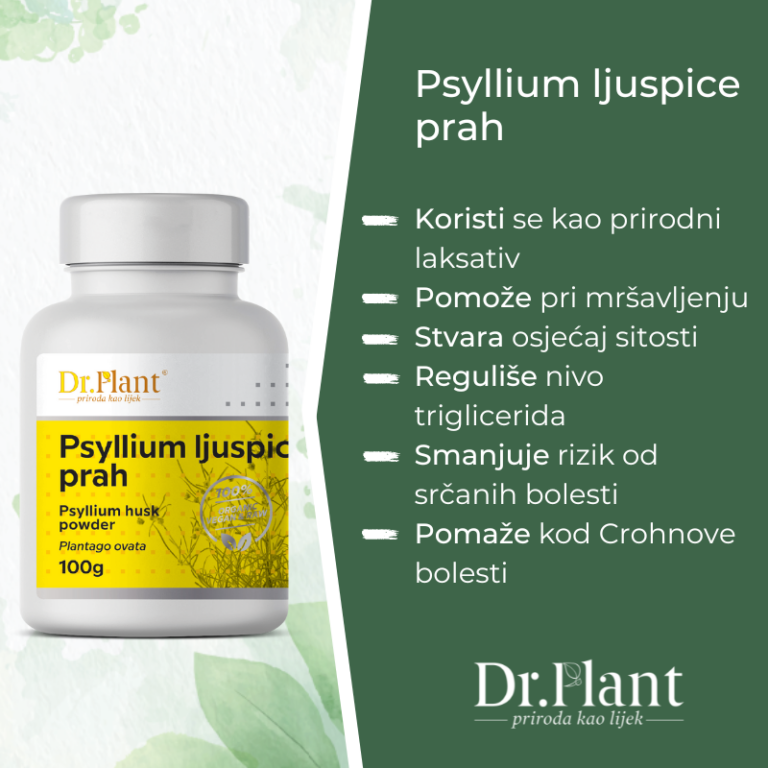 Dr. Plant BIO Psyllium ljuspice u prahu (Plantago ovata)100g - Zenta Farm